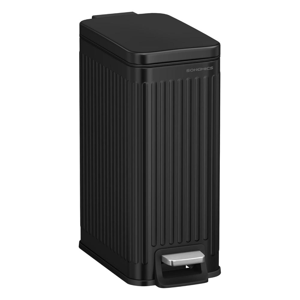 SONGMICS Bathroom Trash Can, 1.6-Gallon (6 L) Trash Bin with Lid, Slim ...