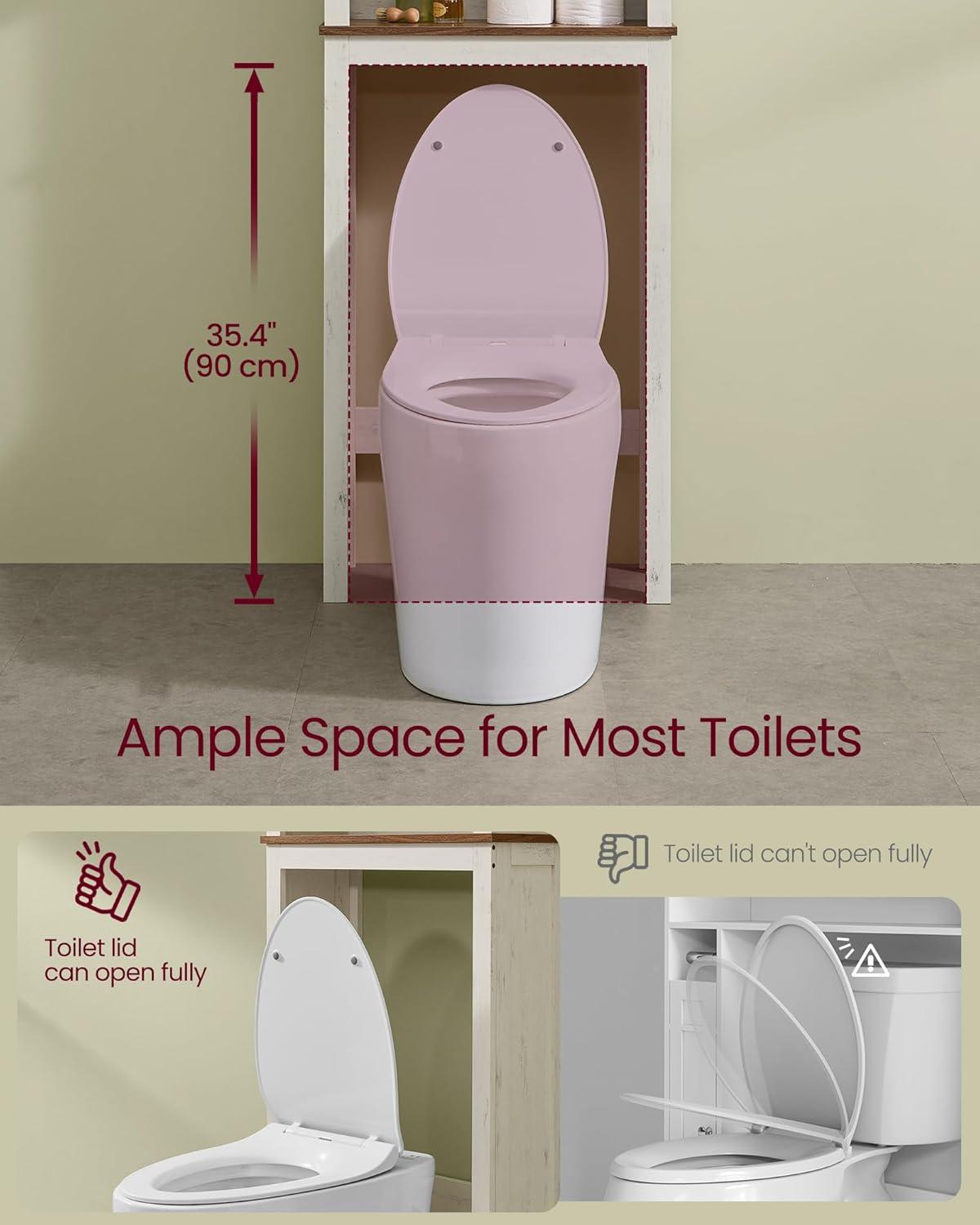 VASAGLE Over The Toilet Storage Cabinet UBTS026W01 - SONGMICS