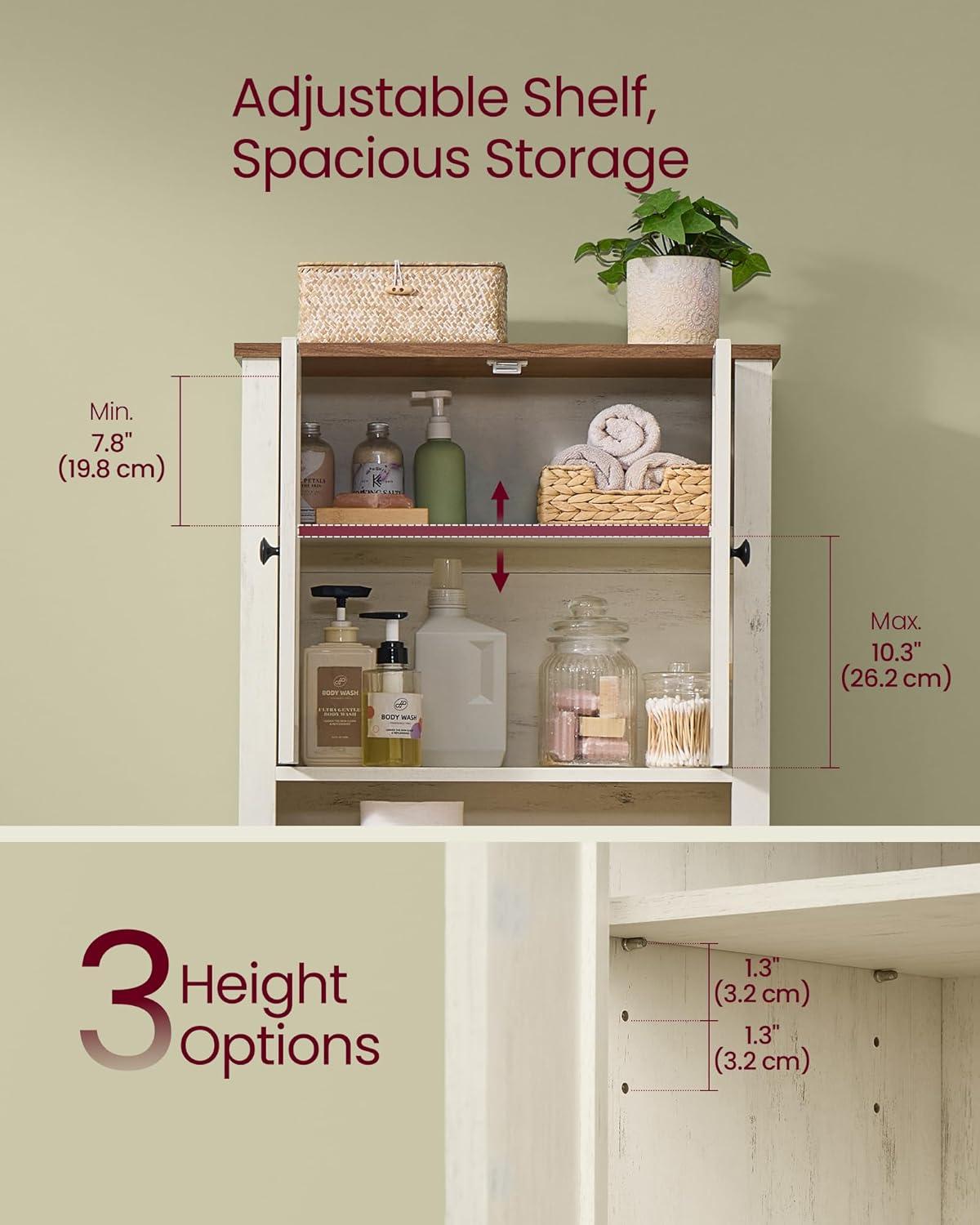 VASAGLE Over The Toilet Storage Cabinet UBTS026W01 - SONGMICS