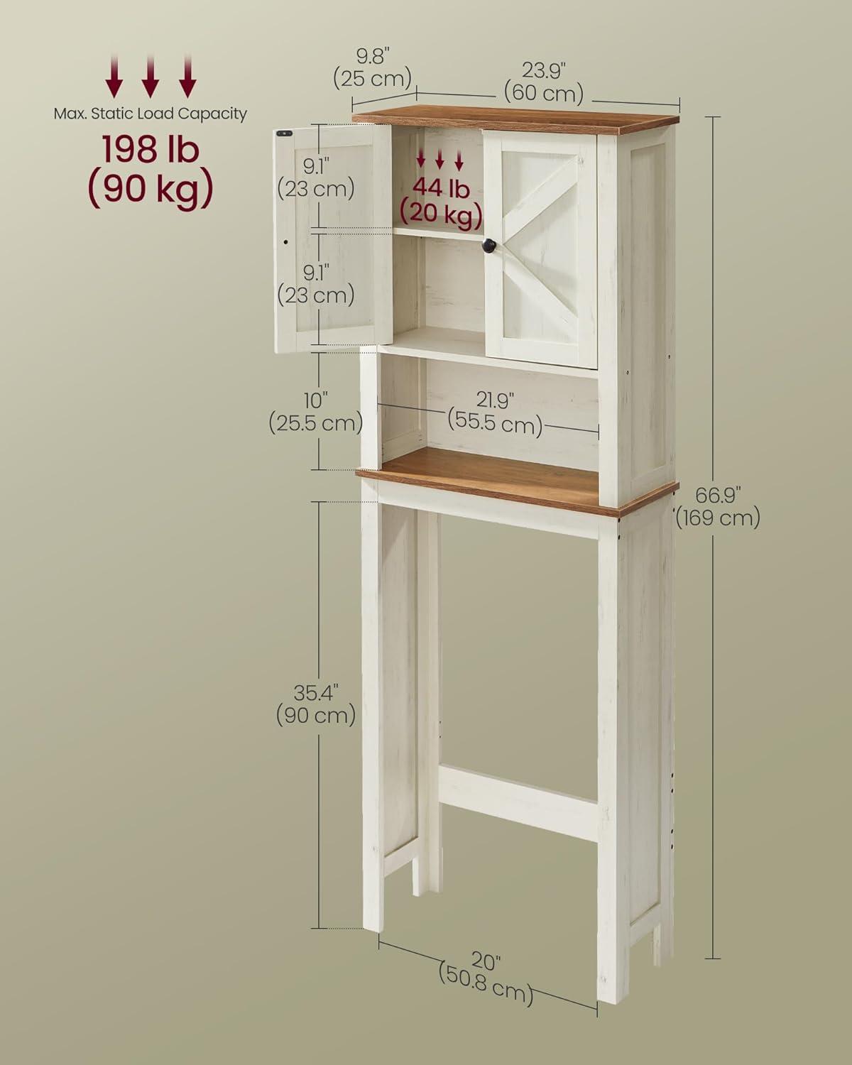 VASAGLE Over The Toilet Storage Cabinet UBTS026W01 - SONGMICS