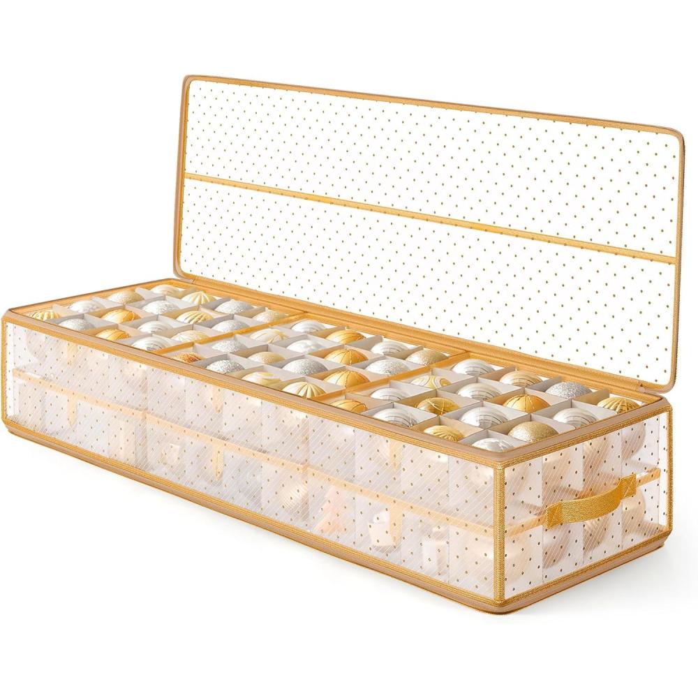 SONGMICS Christmas Ornament Storage Box, 96 Slots of 3 Inches, 38 x 13. ...